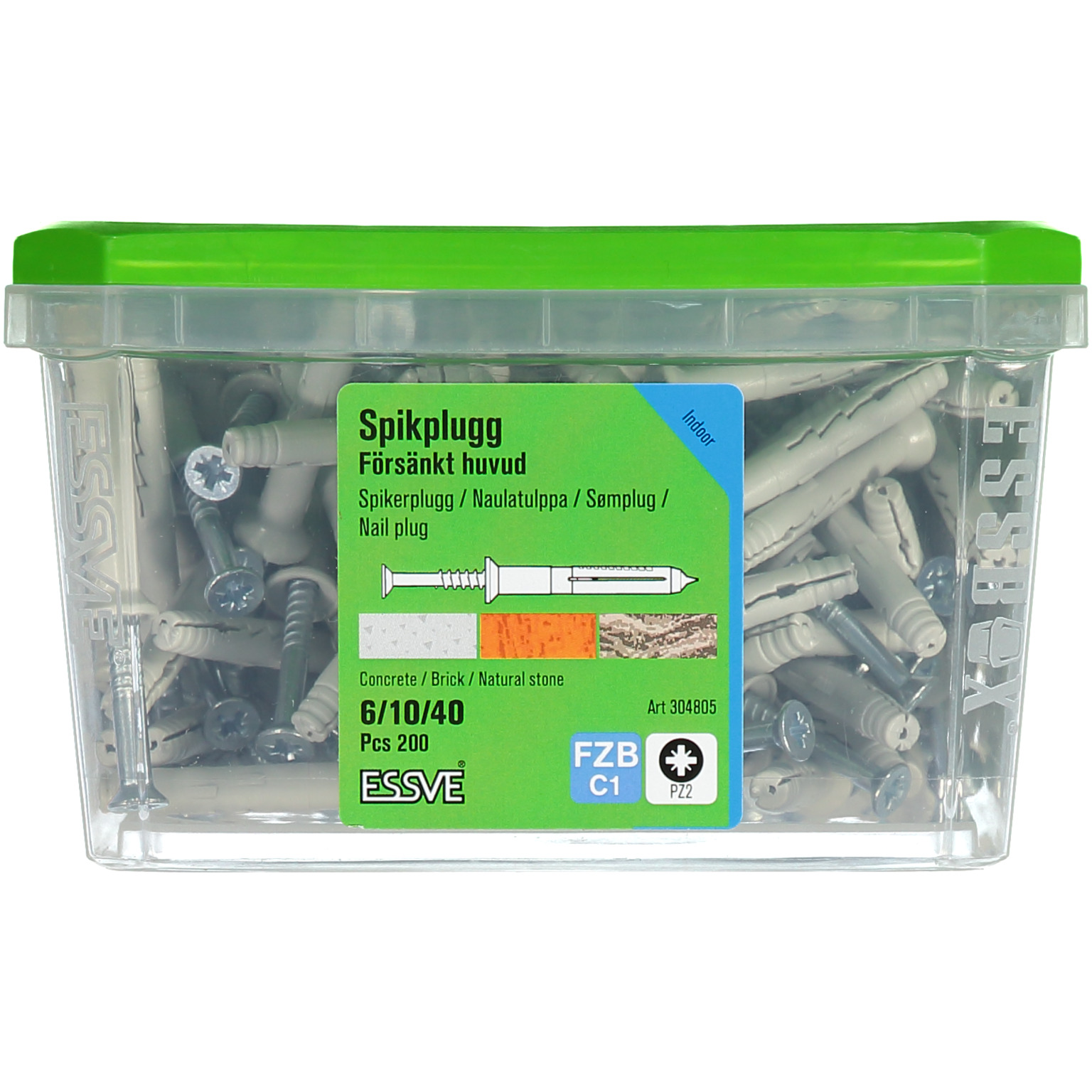 SPIKPLUGG 6X40 FH FZB 200ST | Beijer Byggmaterial