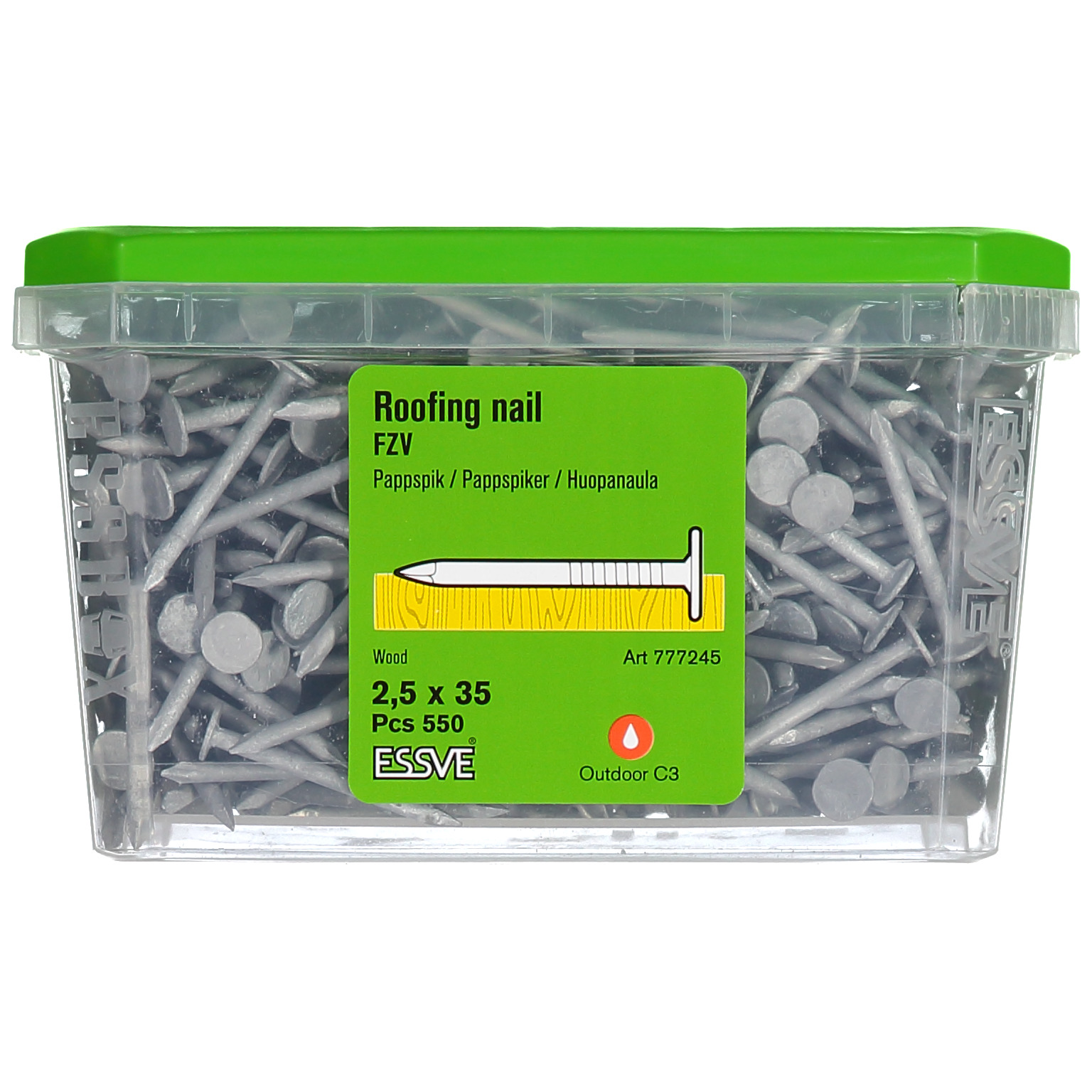 PAPPSPIK RUND FZV 35X2.5 550ST | Beijer Byggmaterial