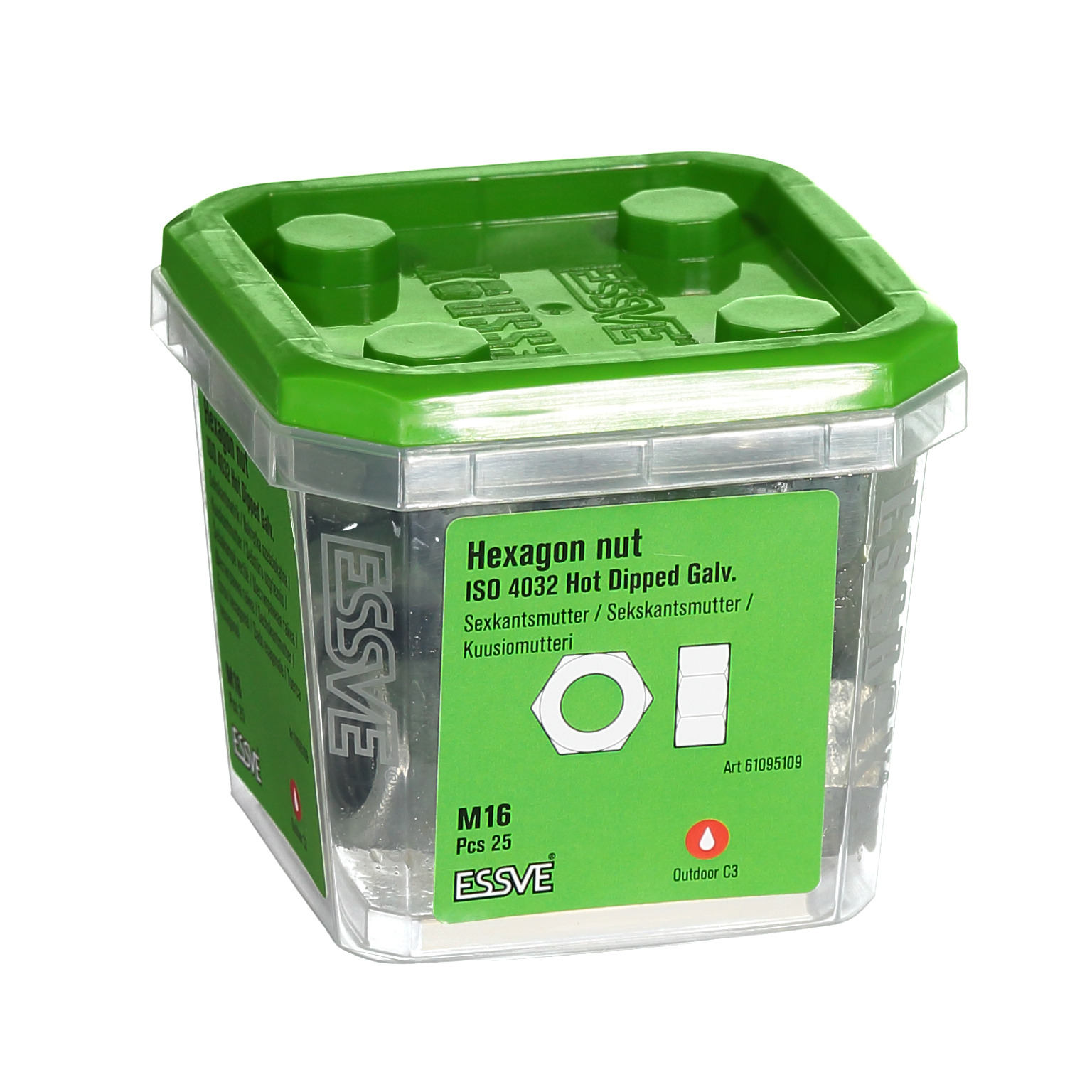 MUTTER M6M D 934 FZV M16 25ST | Beijer Byggmaterial