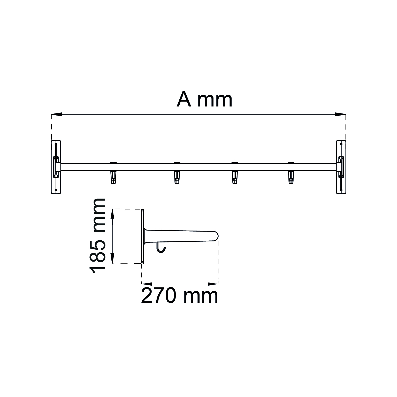 HATTHYLLA ALU/EK ELEGANT 1000MM | Beijer Byggmaterial