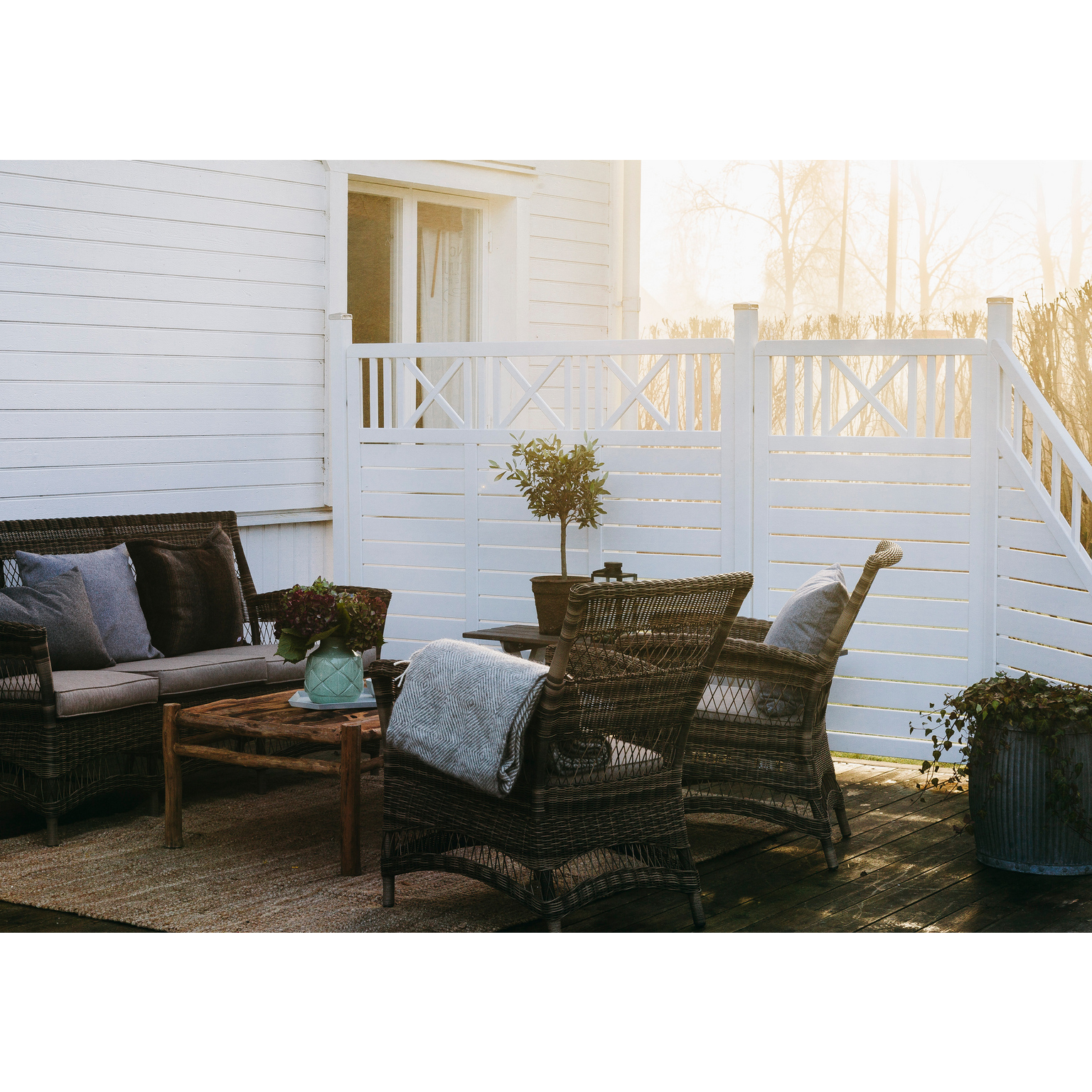 SKÄRM SALVIA 3 VITMÅLAD 180X90CM | Beijer Byggmaterial