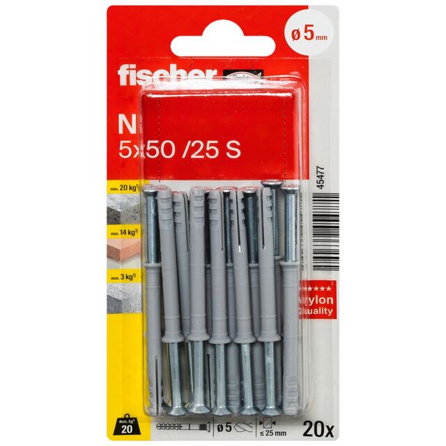 SPIKPLUGG N ZK 5X50 20ST | Beijer Byggmaterial