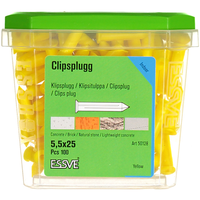 PLASTPLUGG CLIPS GUL | Beijer Byggmaterial