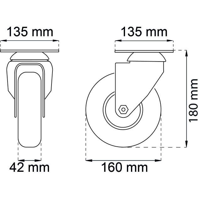 CONTAINERHJUL 5816 160MM MED | Beijer Byggmaterial